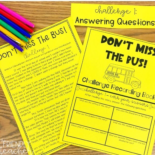 Back to School Activities for Upper Elementary - The Friendly Teacher