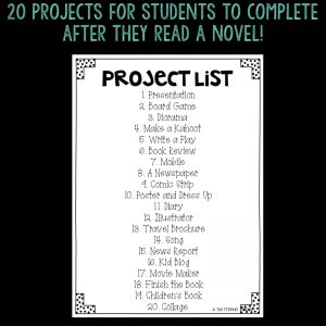 Book Projects for Any Novel - The Friendly Teacher