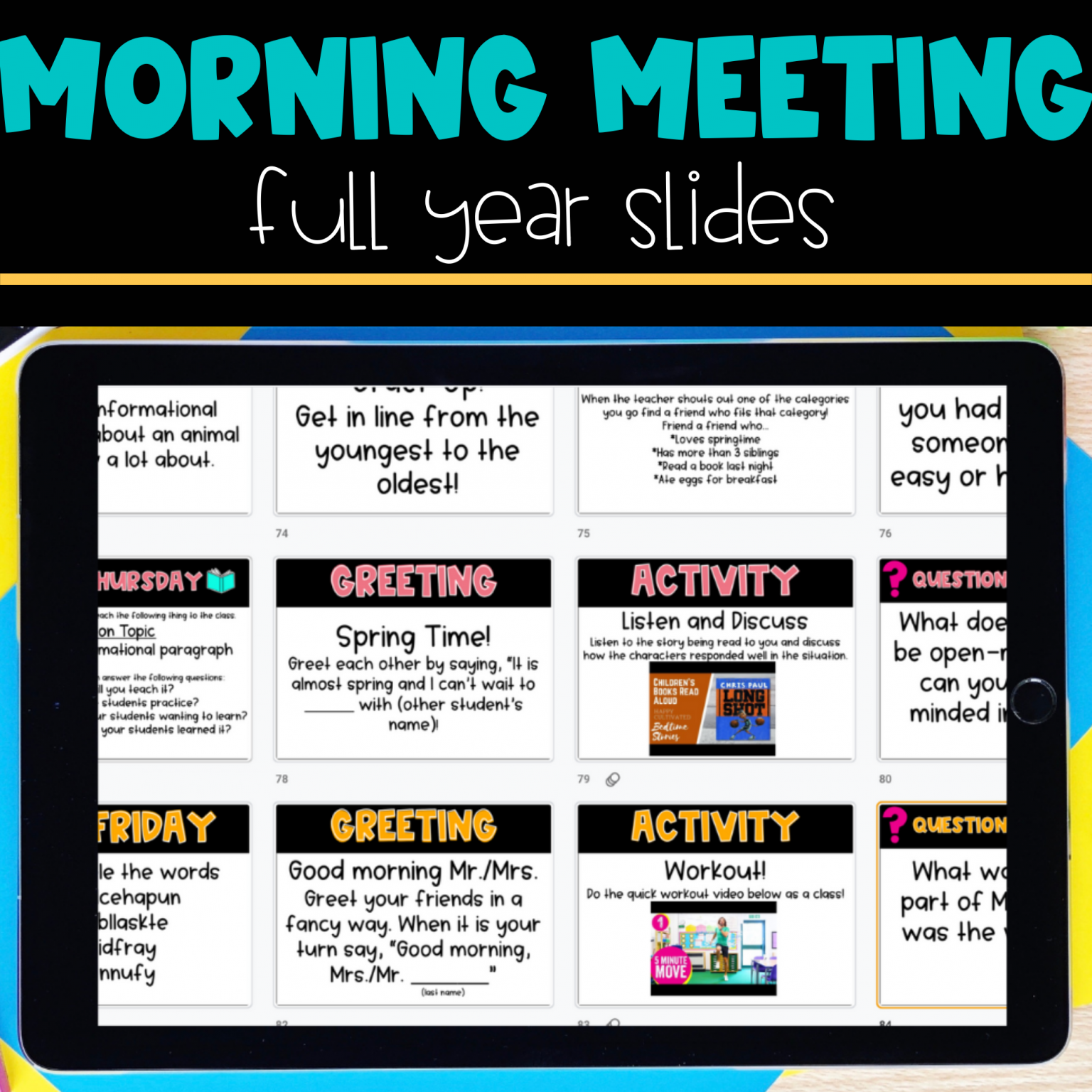 Morning Meeting ALL YEAR - The Friendly Teacher